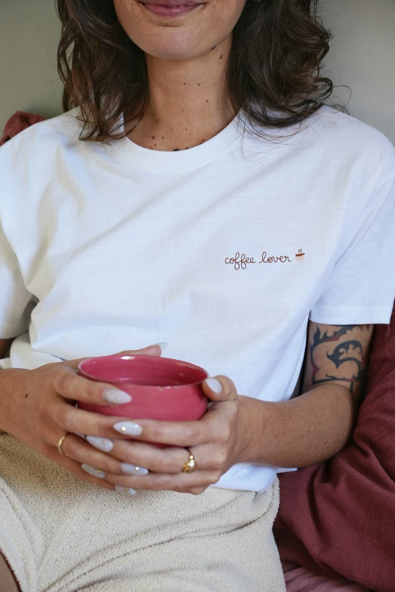 T-shirt brodé coffee lover - Studio Francosse